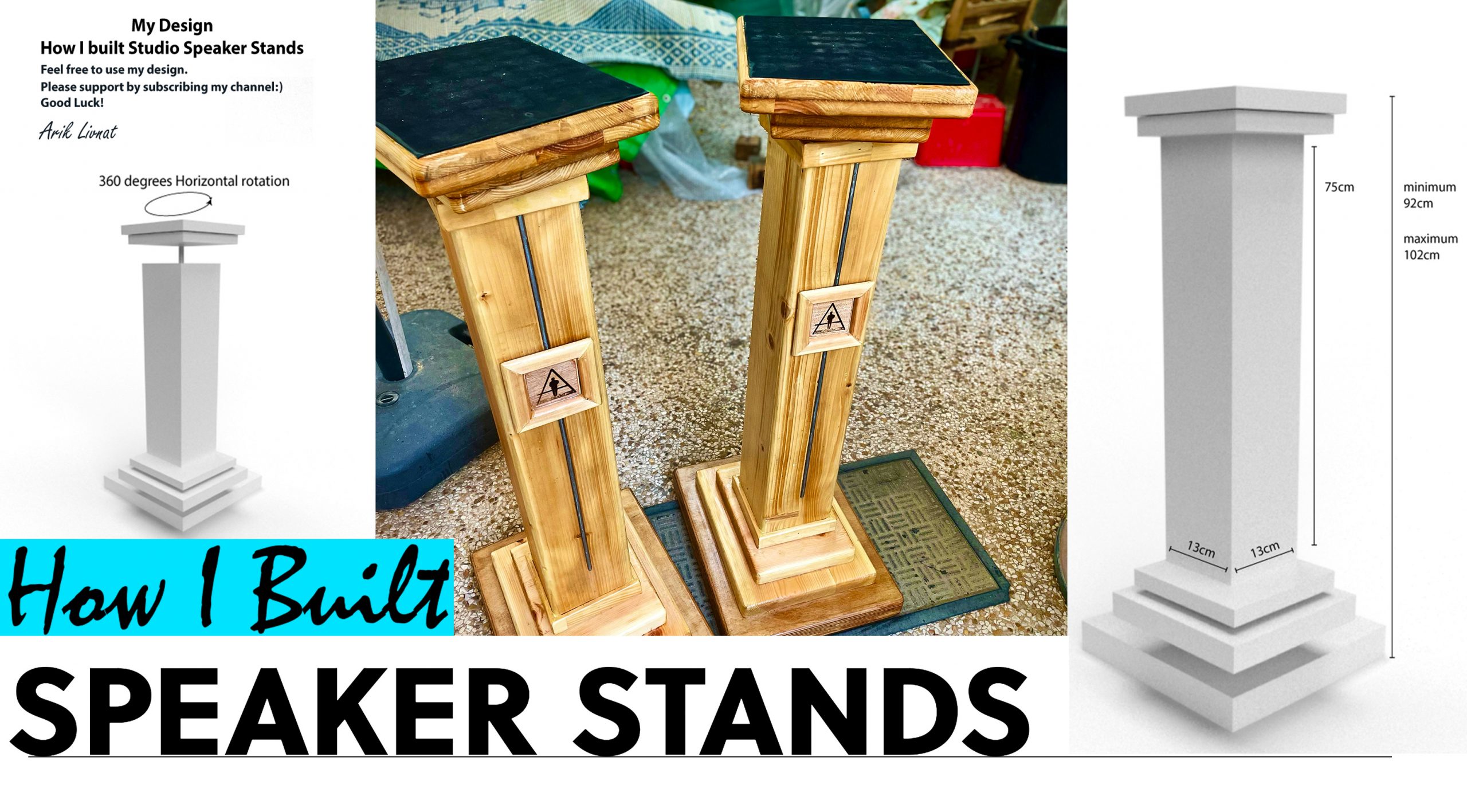 DIY Adjustable Wooden Speaker Stands From Recycled wood - MY BLOG ...